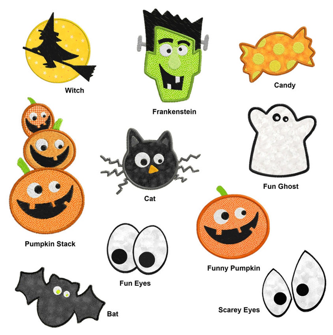 Halloween Time Machine APPLIQUE Embroidery Designs - Etsy