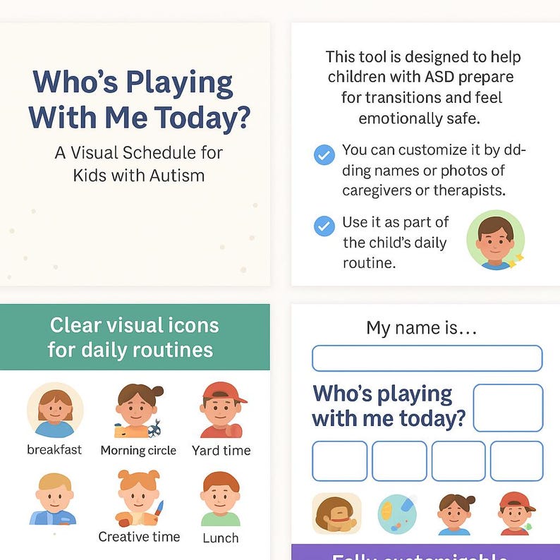 Visual Schedule for Children With Autism – Printable Daily Routine Tool ...