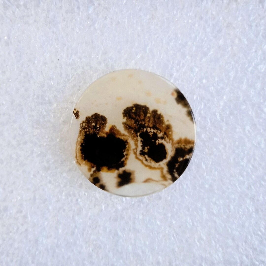 Natural Scenic Agate Smooth Slice Cabochon Round Shape Handmade Loose ...