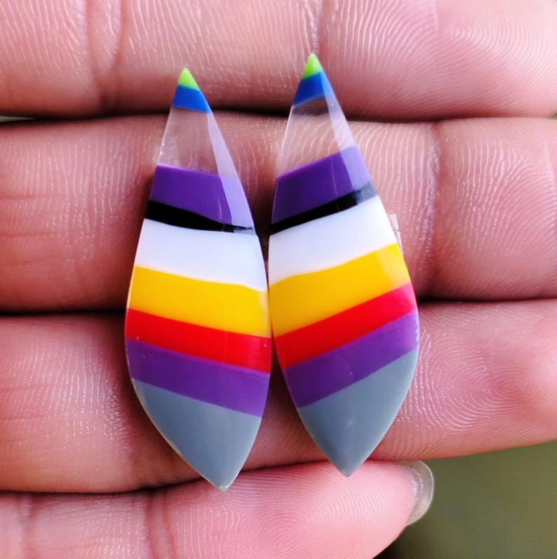 California Surf Board Surfite Smooth Cabochon Fancy Shape Matching Pair ...