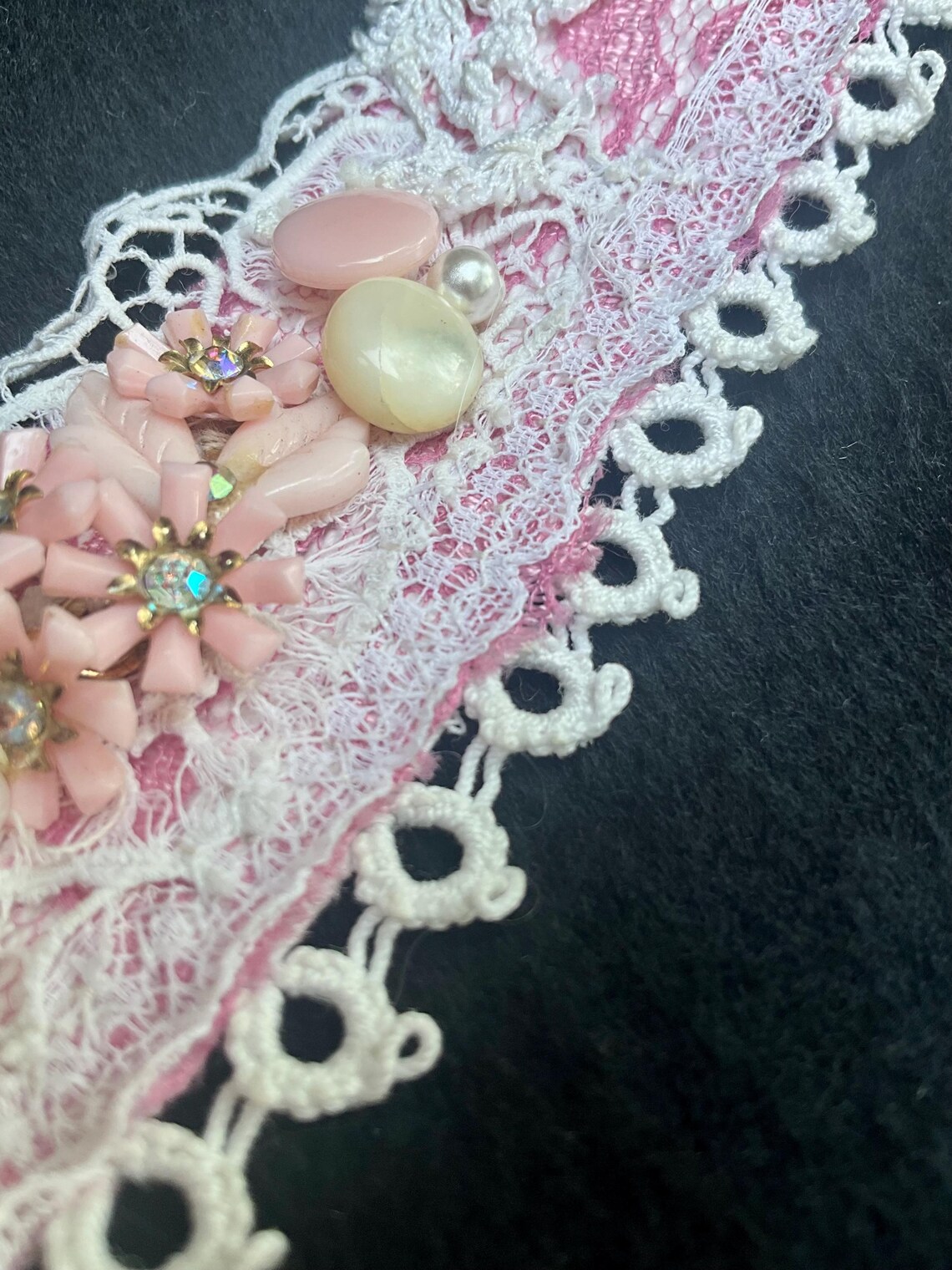 Fabric Wrist Cuff Original “pretty in Pink” - Etsy