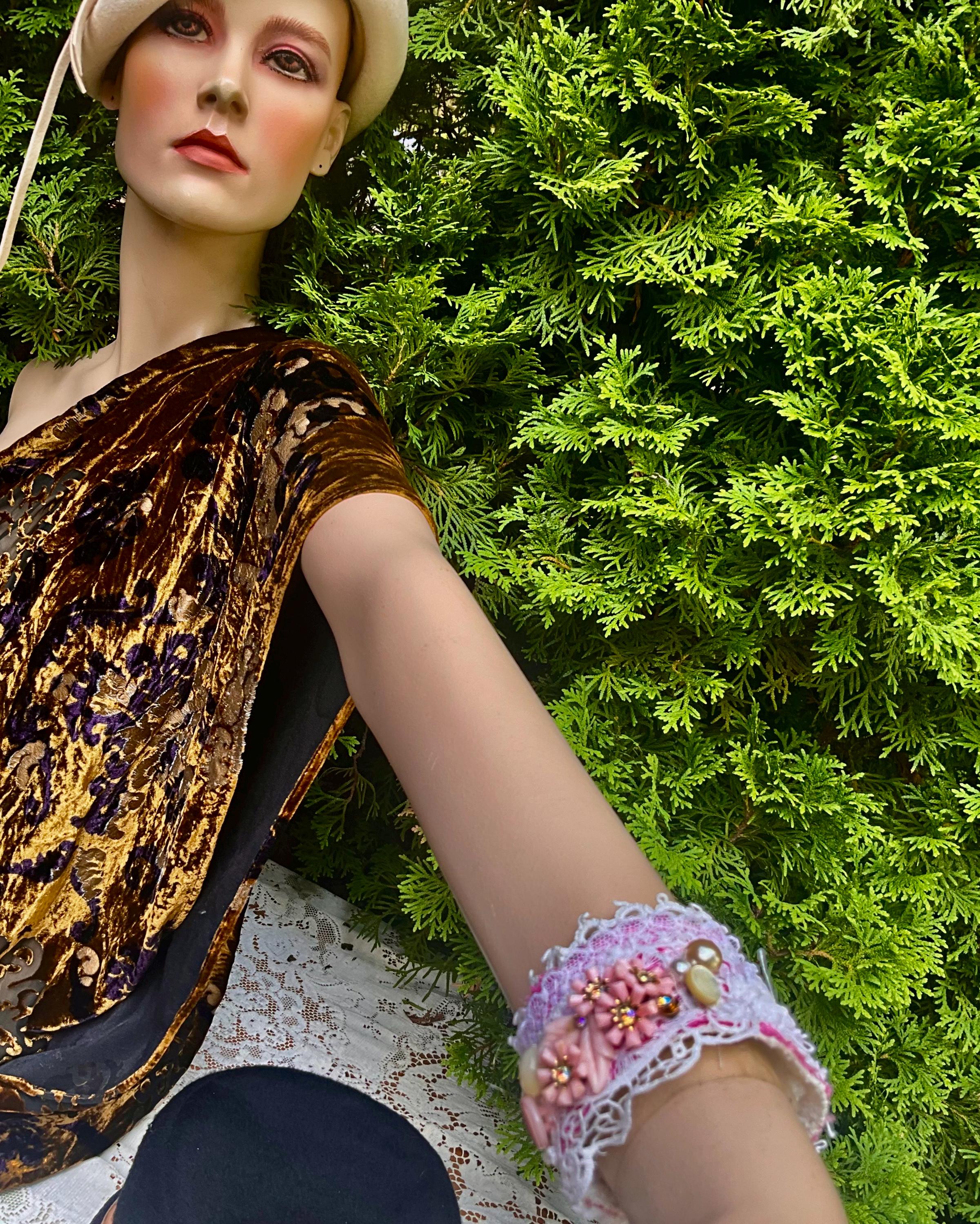 Fabric Wrist Cuff Original “pretty in Pink” - Etsy