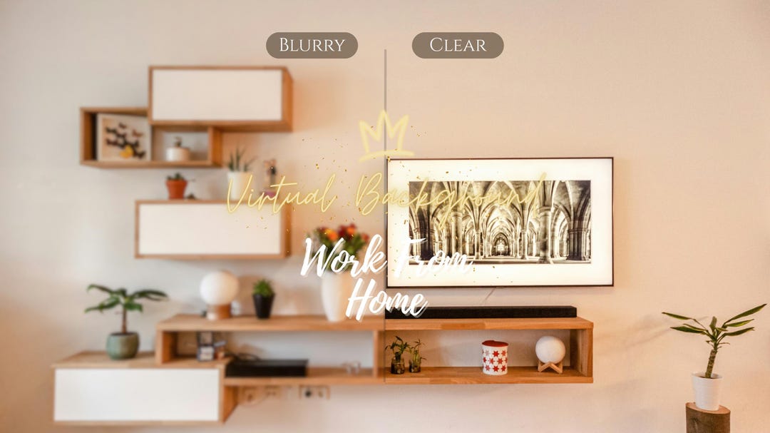 Warm Modern Zoom Background, Cozy Minimal Home Office Virtual ...