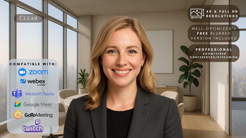 Zoom Background: NYC Office Room | Professional Virtual Office (digital ...