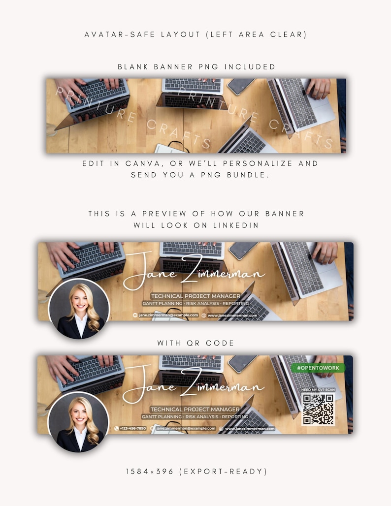 Project Manager Linkedin Banner Bundle – 4 Editable Canva Templates for ...