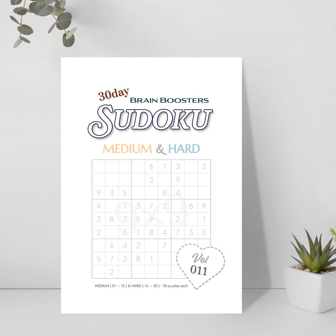 SUDOKU MEDIUM & Hard_vol.011 | 30 Puzzles | A4 Size | Printable Sudoku ...