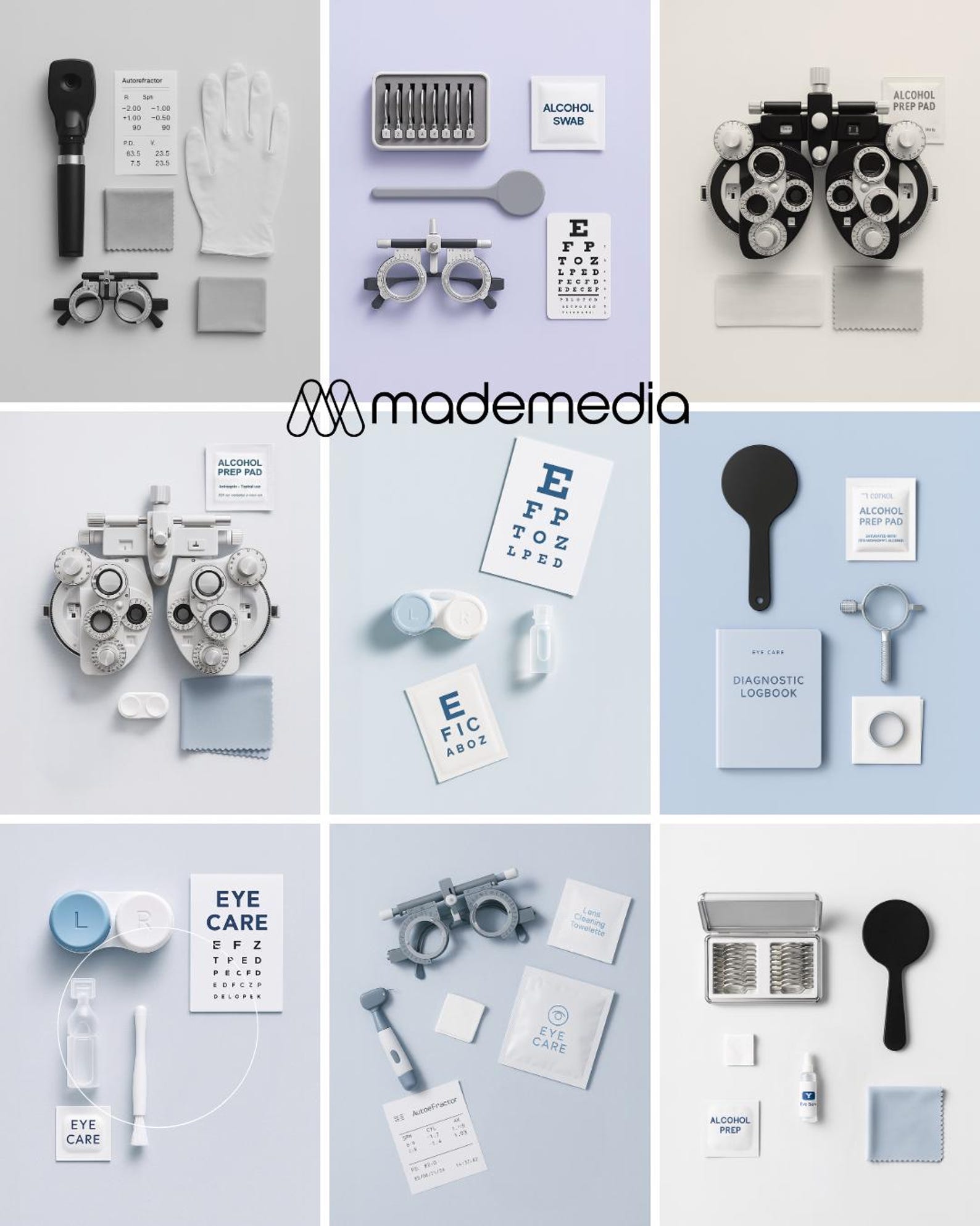 Optometry Flat Lay Image Pack | Modern Eye Exam Tools for Instagram ...
