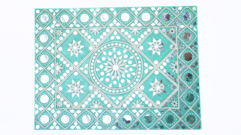 Traditional Lippan Art Wall Decor – 12x16" Mud & Mirror Indian Folk Art ...