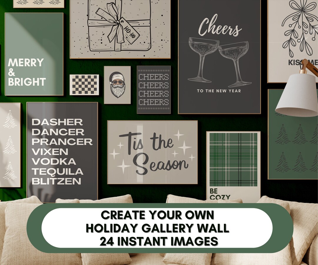 24 MOODY HOLIDAY Images Christmas Home Decor Gallery Wall Instant ...