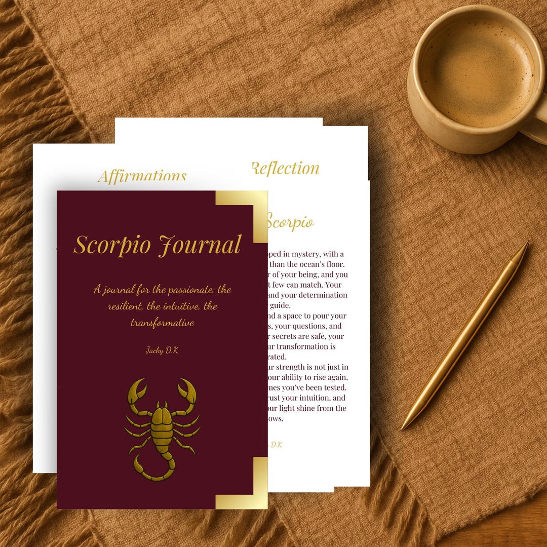 Scorpio Female – Printable Journal - Zodiac Gift - Christmas Gift ...