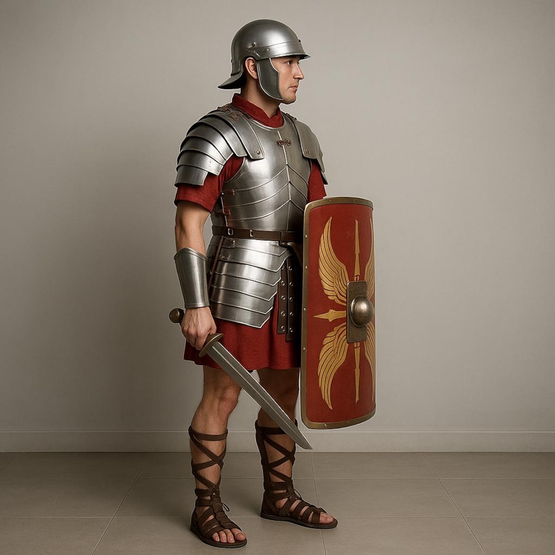 Roman Legionary Armor Set | Wearable Lorica Segmentata With Helmet ...