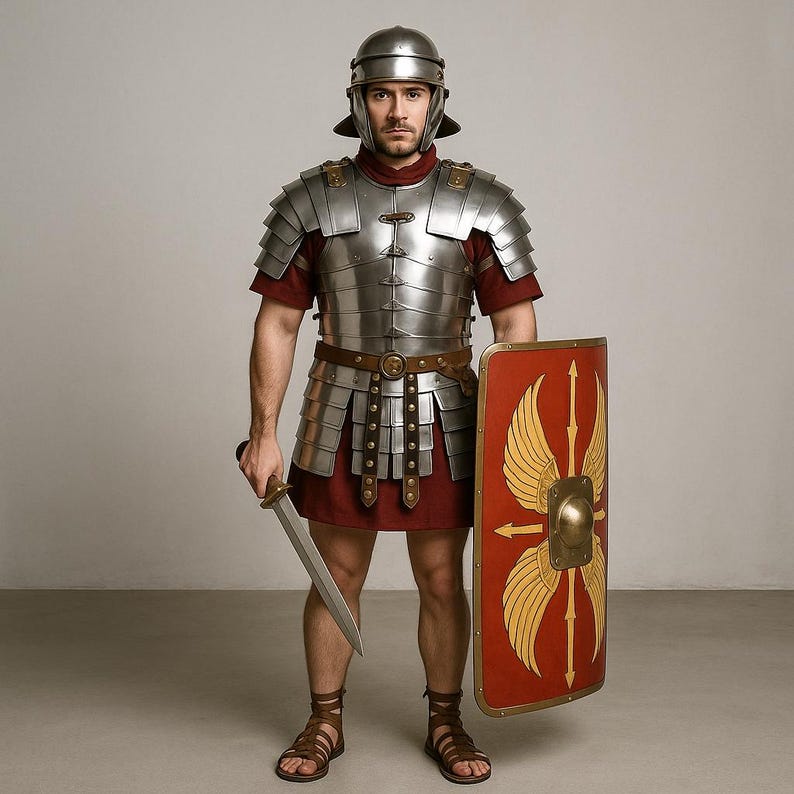 Roman Legionary Armor Set | Wearable Lorica Segmentata With Helmet ...