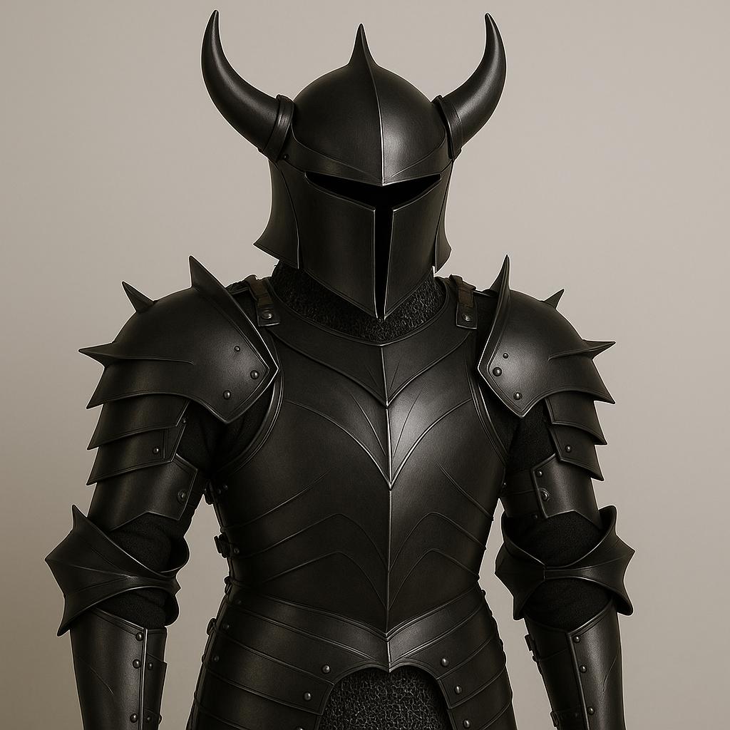 Gothic Knight Armor: Black Steel Horned Helmet, Wearable Cosplay - Etsy