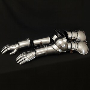 Medieval Steel Arm Armor With Gauntlets: LARP Cosplay Knight Gear - Etsy