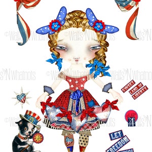 Whimsical Articulated 4th of July Fairy Paper Doll * Miss Independent ...