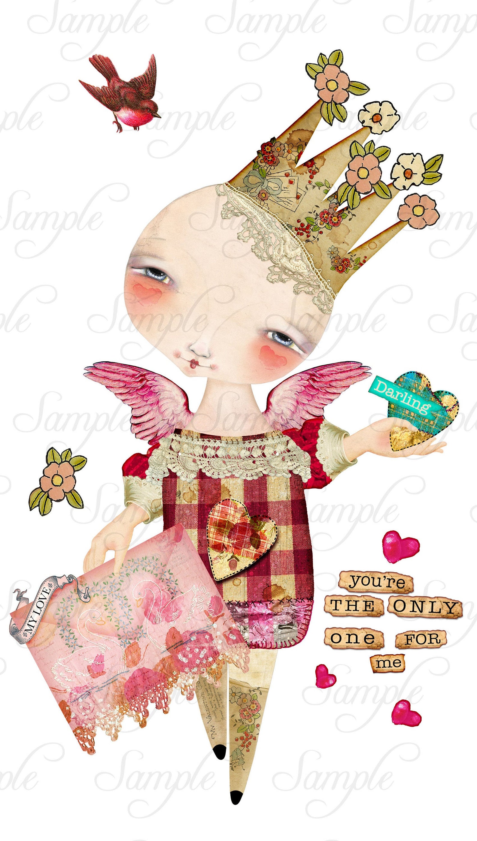 Valentine's Day * Whimsical * Cherub-cupid No. 3 * Articulated Paper ...
