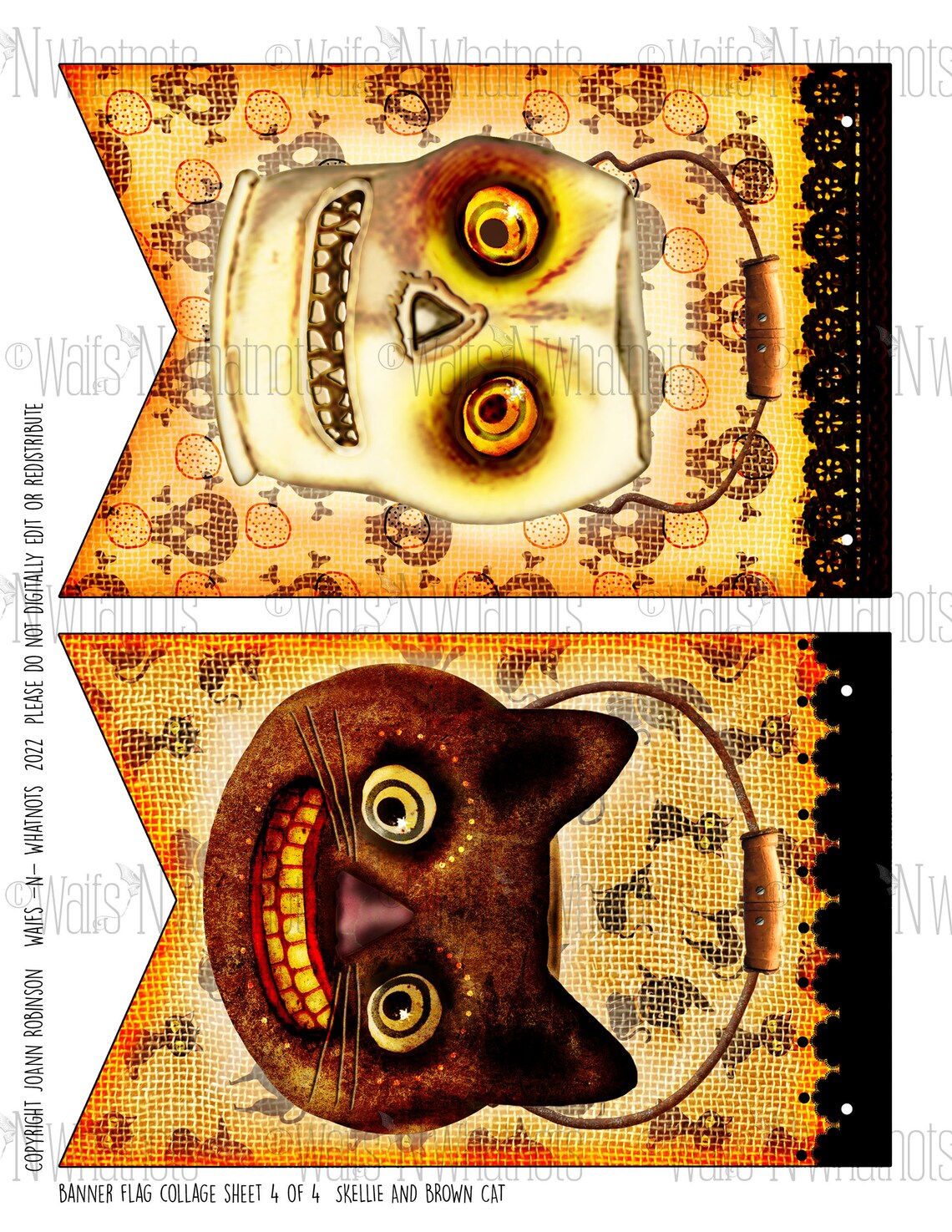 Halloween Vintage Style Treat Pail Banner Flag Bunting Party - Etsy