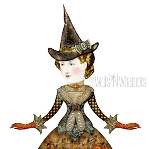 Halloween***victorian Fashion*** Articulated Whimsical Witch Paper Doll ...