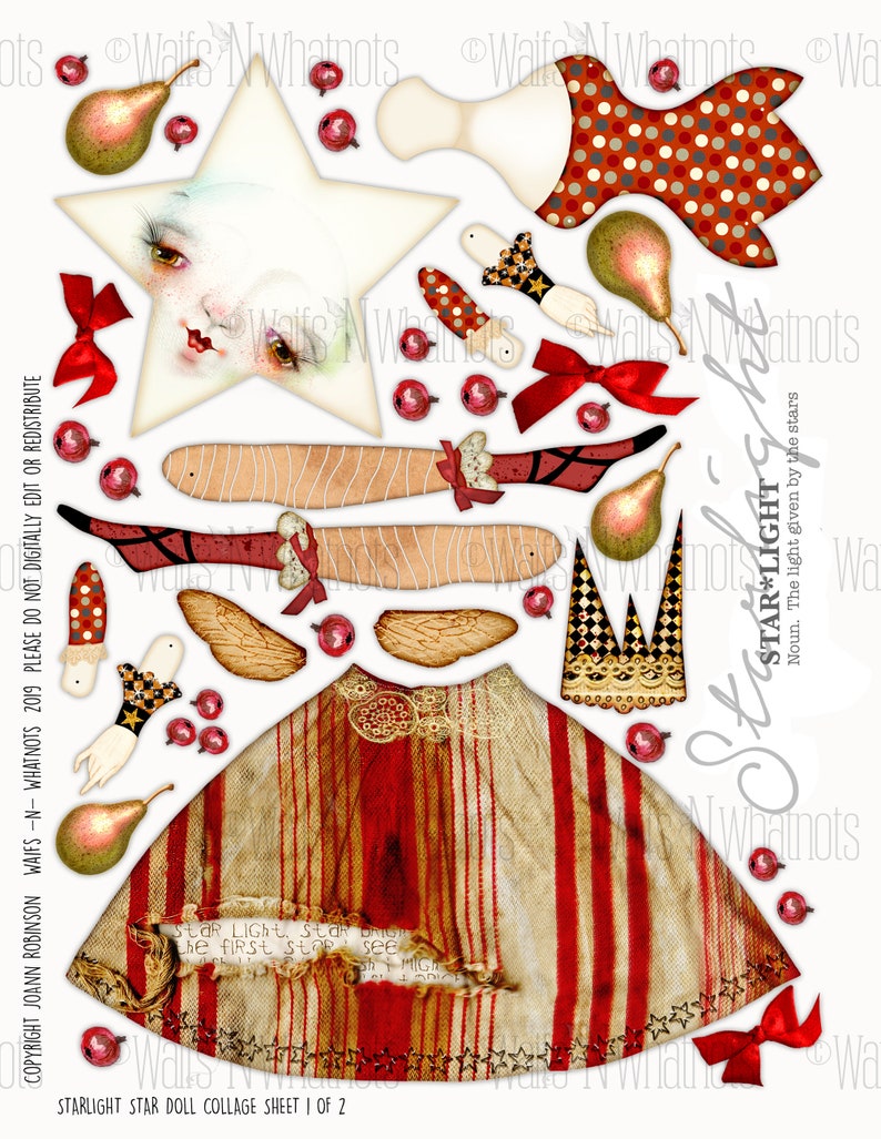 Christmas * Prim * Star Light Articulated Paper Doll * Whimsical ...