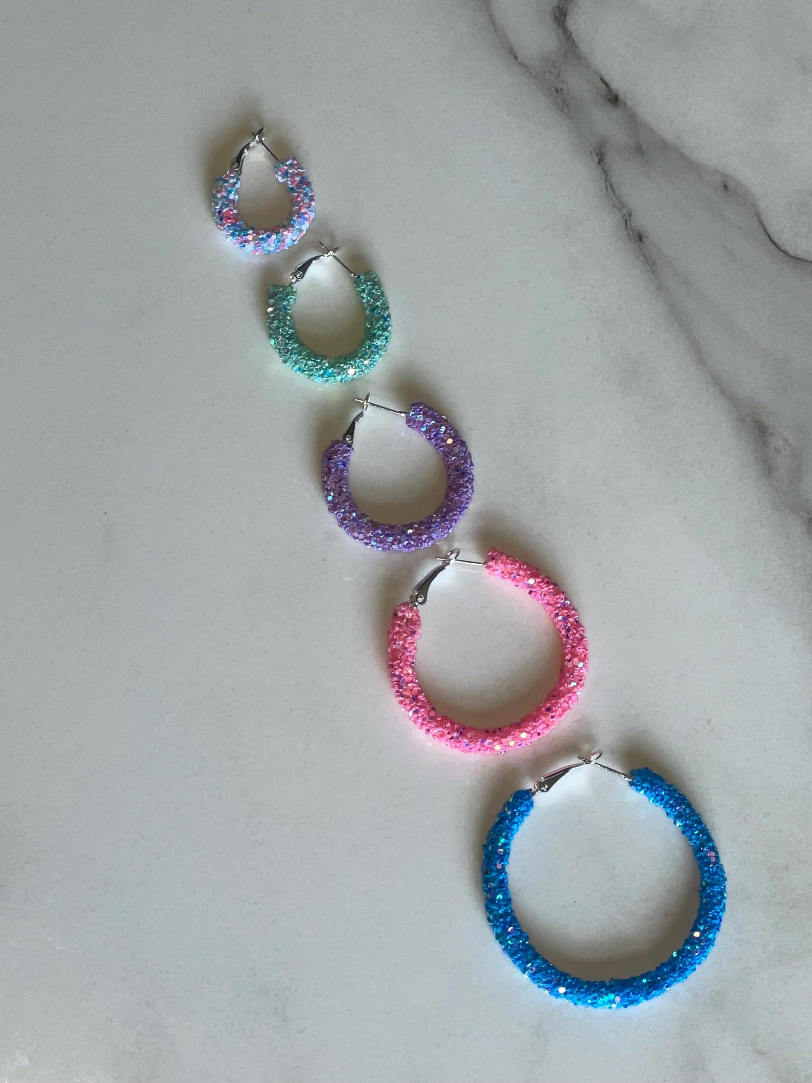 Glitter Hoop Earrings,sparkly Earrings,glitter Earrings, Choice of ...