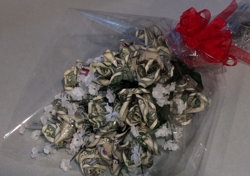 Money Rose Bouquet Money Bouquet INCLUDES REAL CASH Money | Etsy
