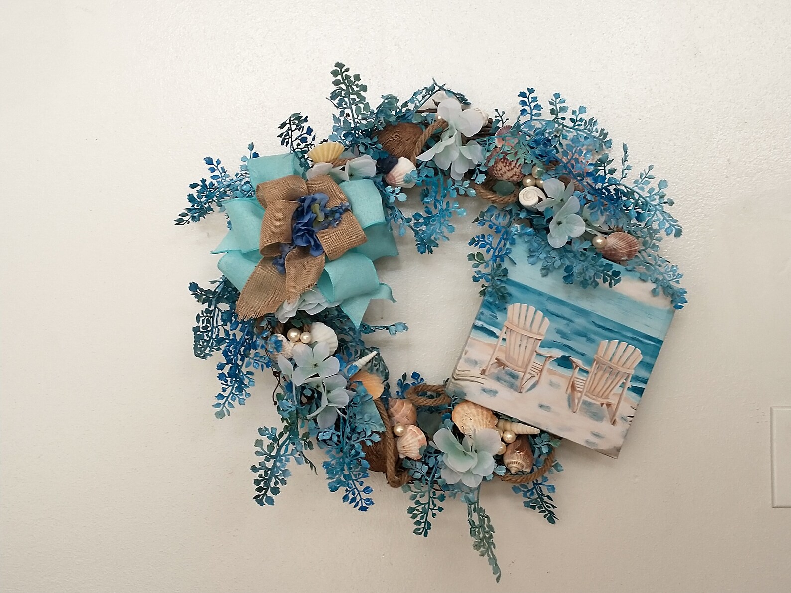 Blue Seashell Wreath Beach Wreath Ocean Wreath Nautical - Etsy