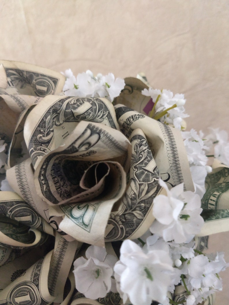 Money Rose Bouquet INCLUDES REAL CASH Dollar Orgami Bride | Etsy