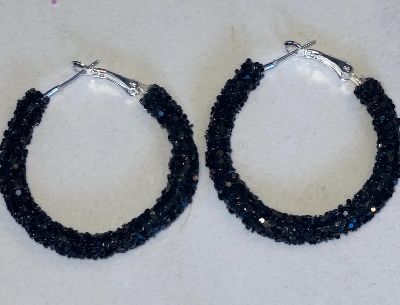 Glitter Hoop Earrings,sparkly Earrings,glitter Earrings, Choice of ...