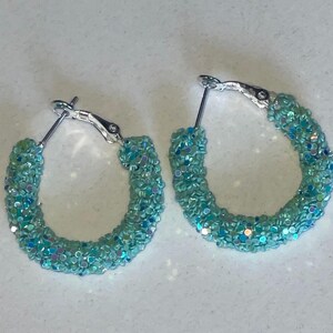 Glitter Hoop Earrings,sparkly Earrings,glitter Earrings, Choice of ...