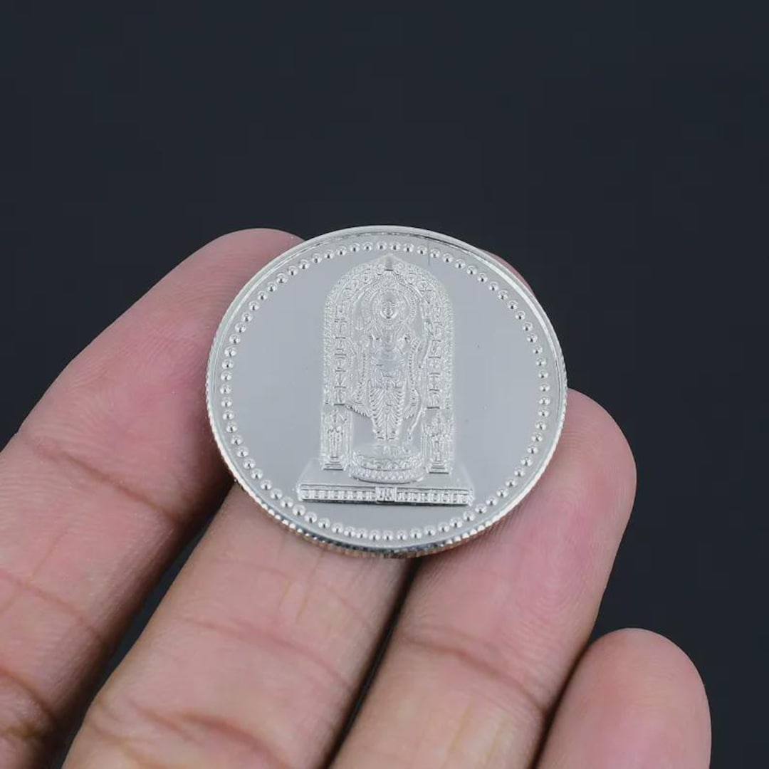 Handmade Beautiful Pure Silver Shree Ram Mandir Coin of 10 Gram - Etsy