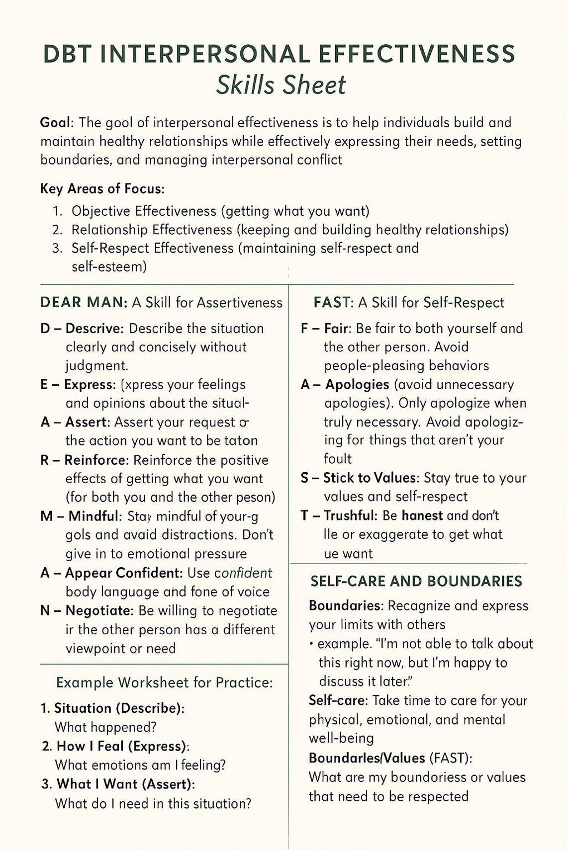 DBT Skills: Interpersonal Effectiveness - Etsy