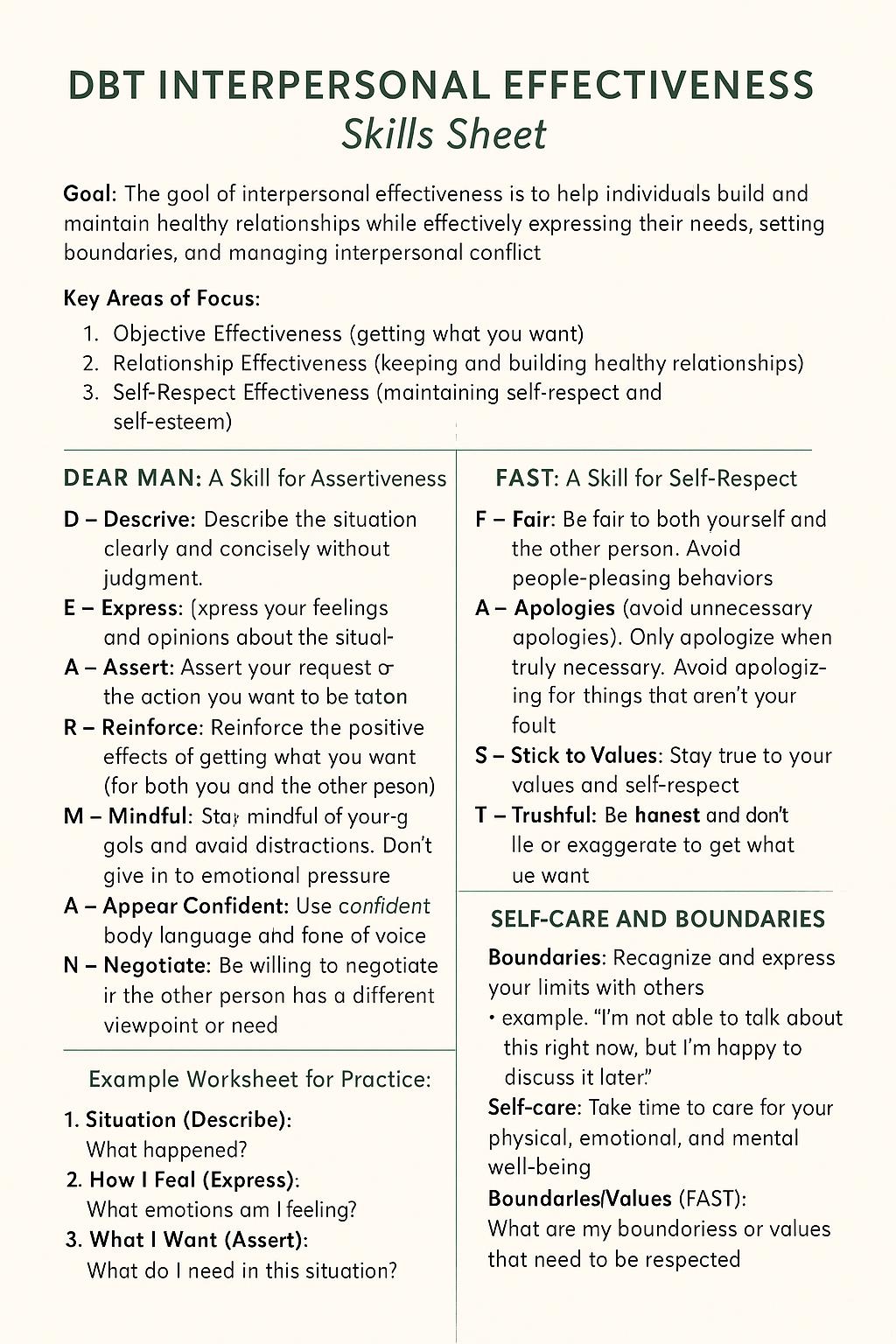 DBT Skills: Interpersonal Effectiveness - Etsy