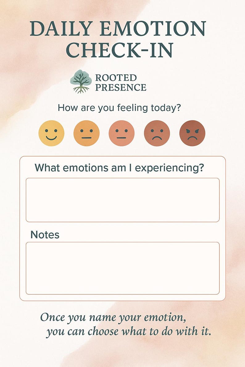 Emotion Check in Sheet - Etsy