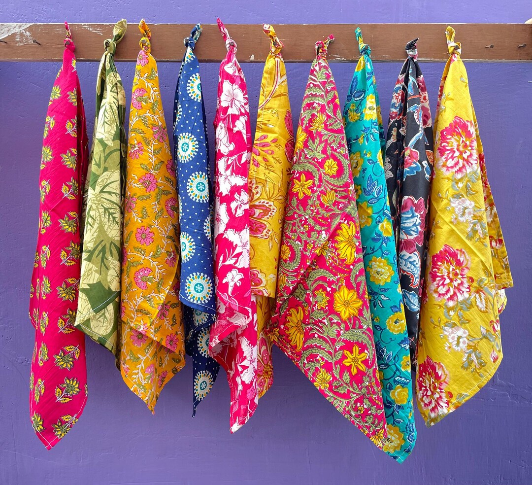 Assorted Cloth Napkins 100 Pcs Hand Block Floral Printed Mix and Match ...
