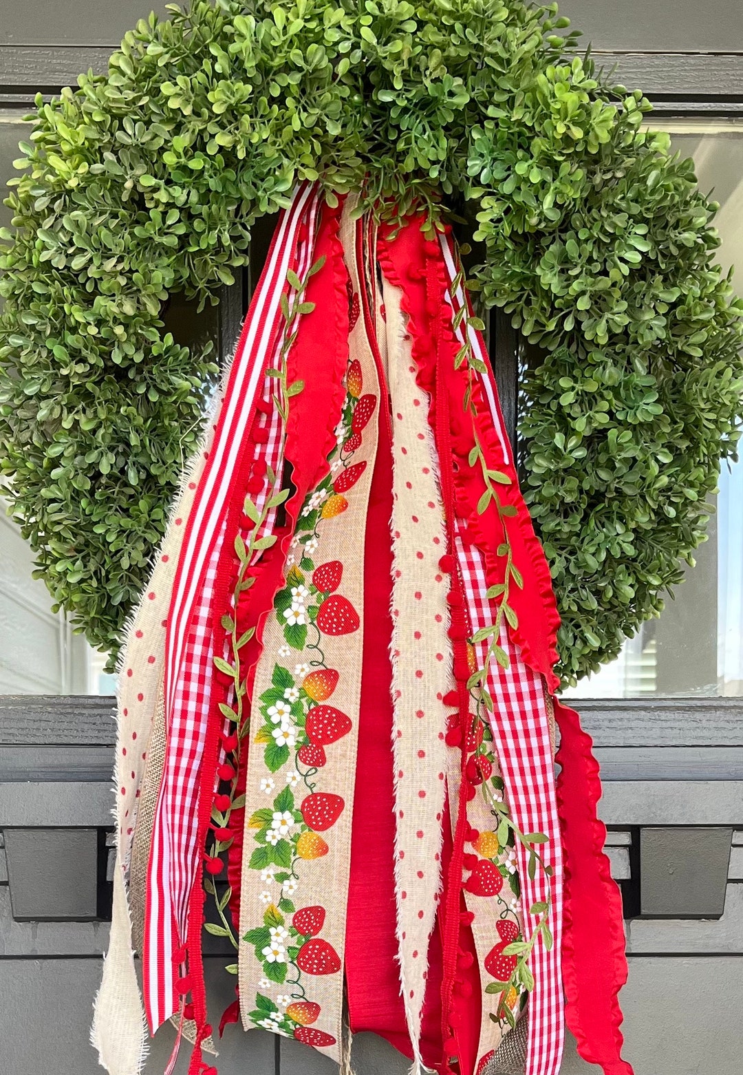 Strawberry Fields Ribbon Set Summer Wreath Ribbons Clip on Ribbon Set ...