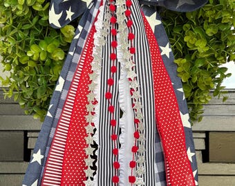 Red White and Blue 4th of July Ribbon Bundle (SILVER STARS)- Wreath ...