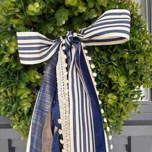 Simply Navy Wreath Ribbon Bundle With Bow-wreath Ribbons-(26”) - Etsy