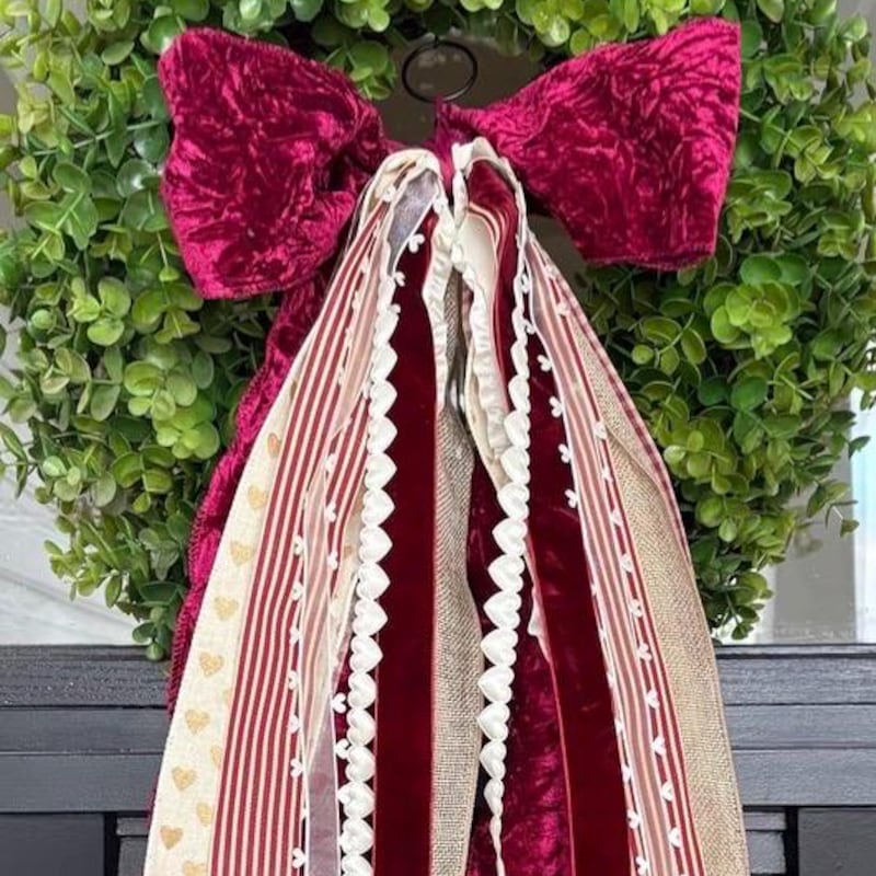Velvet Ribbon With Heart - Etsy