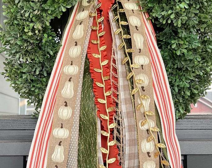 Rustic Pumpkin Ribbon Set-wreath Ribbon Set -fall Ribbon Set-coffee ...