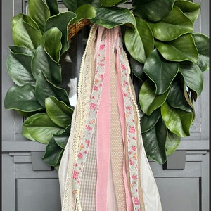 French Cottage Ribbon Set Spring Wreath Ribbons Clip on Ribbon Set ...