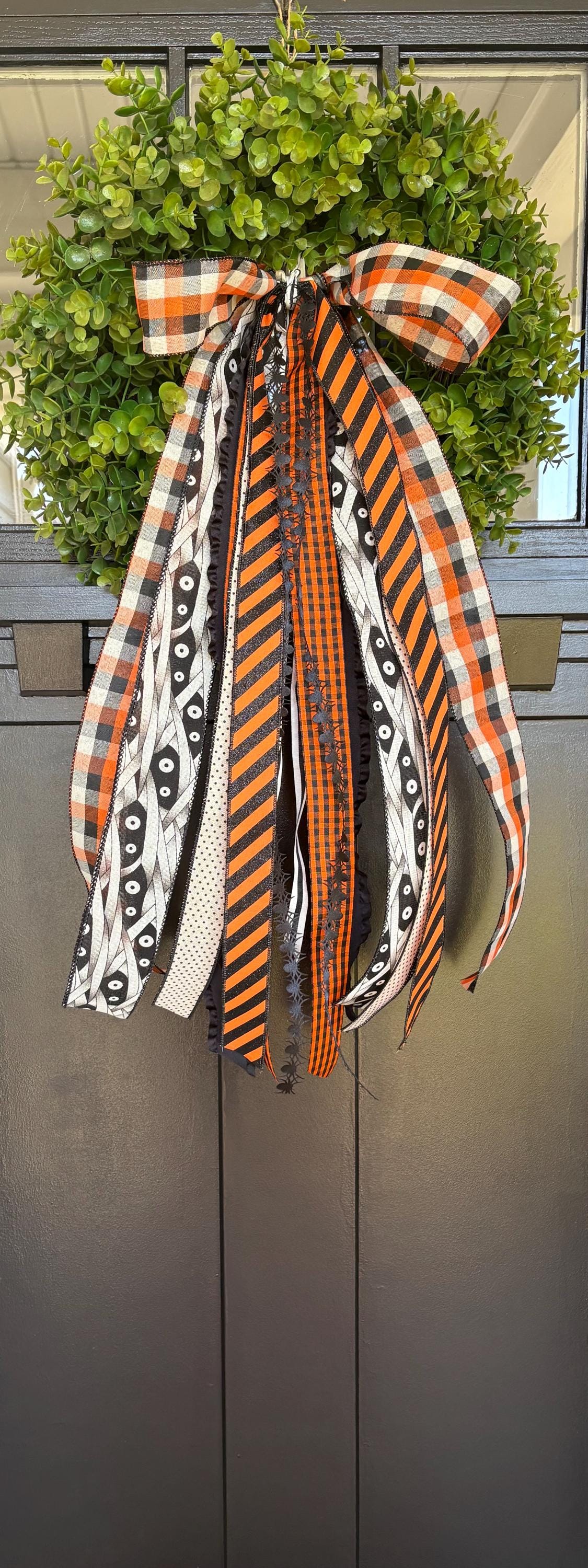 Mummy Halloween Ribbon Bundle With Bow-fall Wreath Ribbons-coffee ...