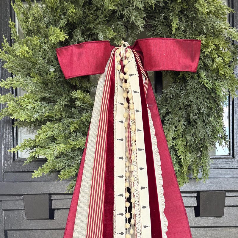 Wreath Ribbons Santa - Etsy