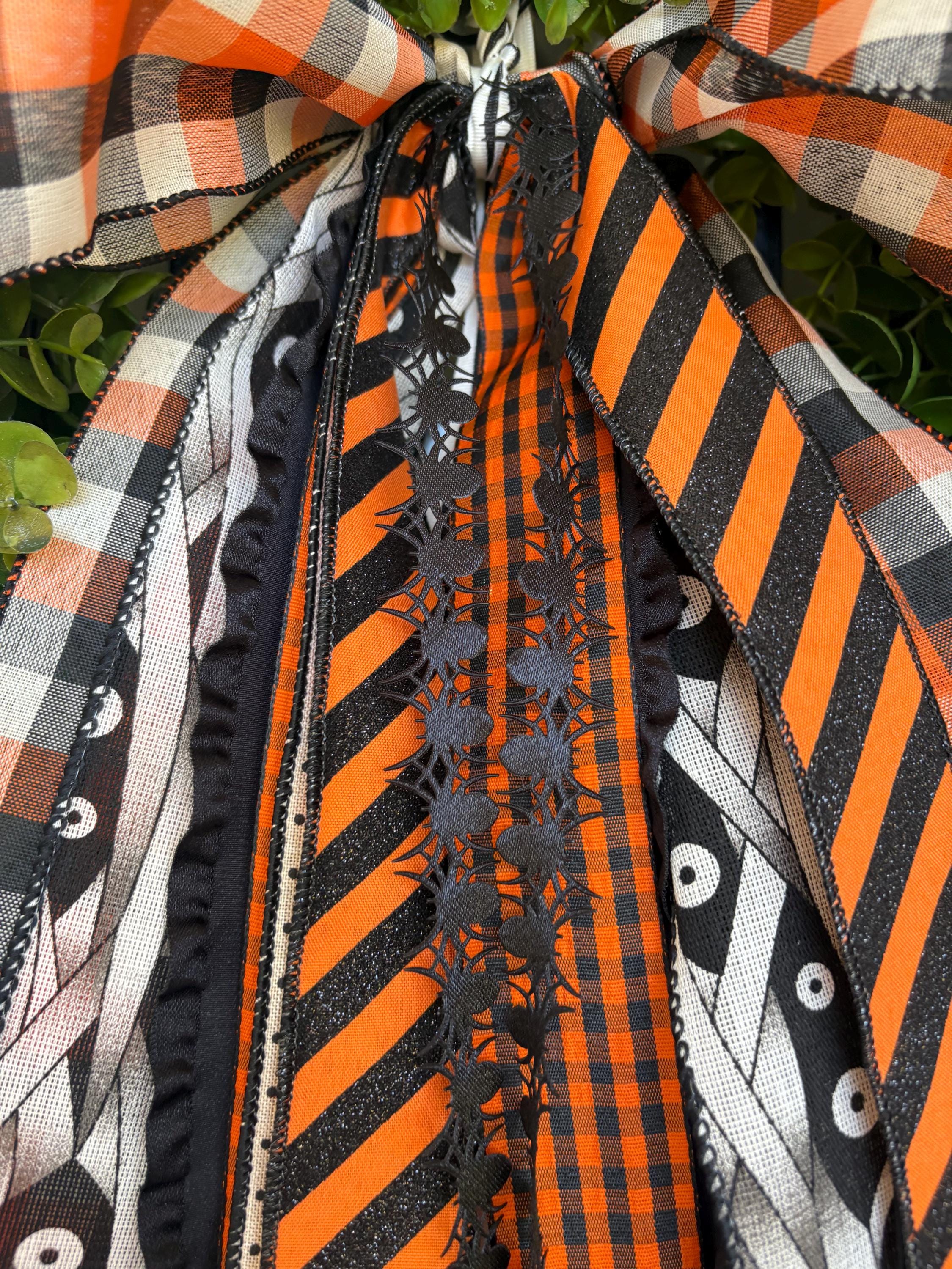 Mummy Halloween Ribbon Bundle With Bow-fall Wreath Ribbons-coffee ...