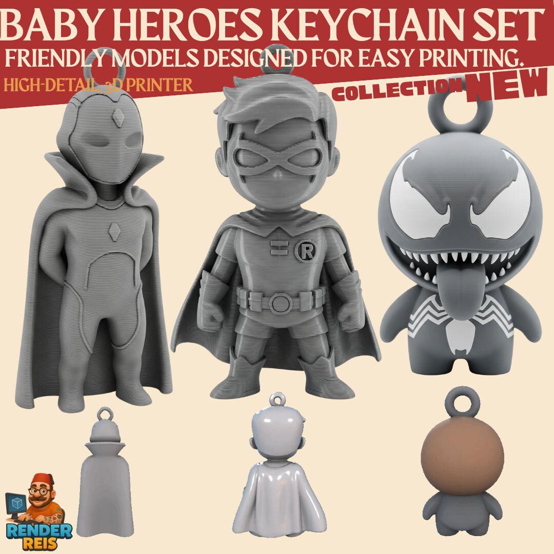 Super Powers Collection – Vision, Robin & Venom 3D Keychain Set - Etsy