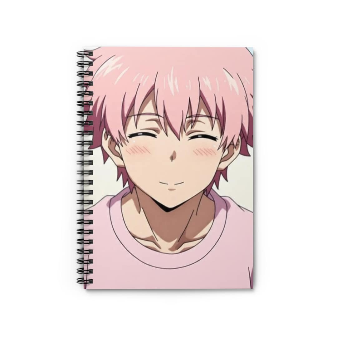 Shy Cute Handsome Guy Anime Spiral Notebook - Perfect for Students ...