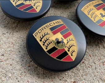 Porsche Black and Gold Center Wheel Caps - Etsy