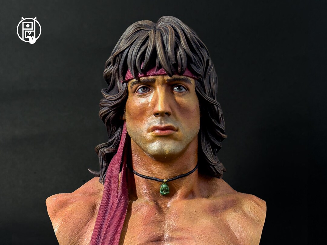 Sly Jungle Soldier Bust: 80's Movie Figurine - Hand Painted or DIY ...