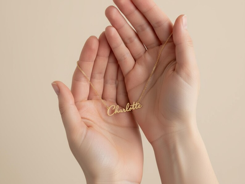 Custom Name Necklace - Customized Gold Name Necklace With Box Chain ...