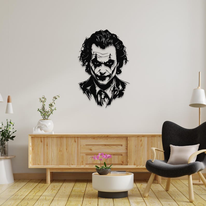 Joker Dxf Svg Laser Cut Files | Engraving Decal | Silhouette Template ...