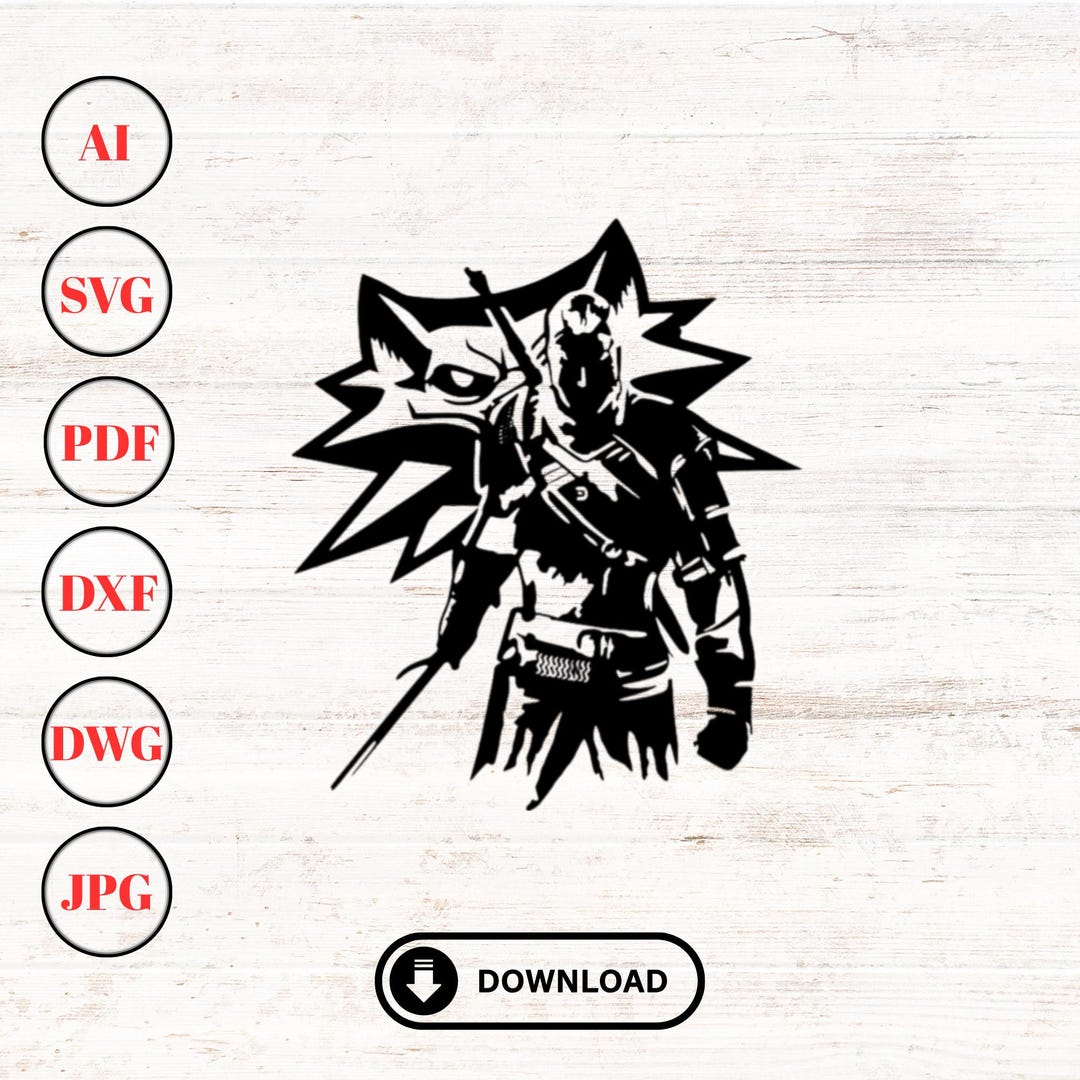 Witcher Svg Dxf Files | Laser Cut Digital Files | Engraving Decal | Cnc ...